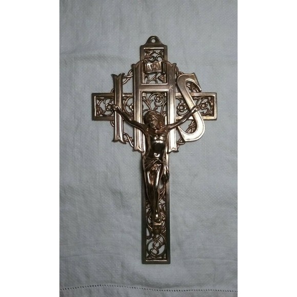 Accents | Vintage Ornate Inri Ihs Icon Crucifix | Poshmark
